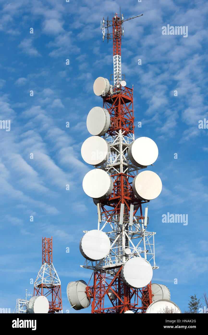 Trellis of antennas for television broadcasting Stock Photo - Alamy