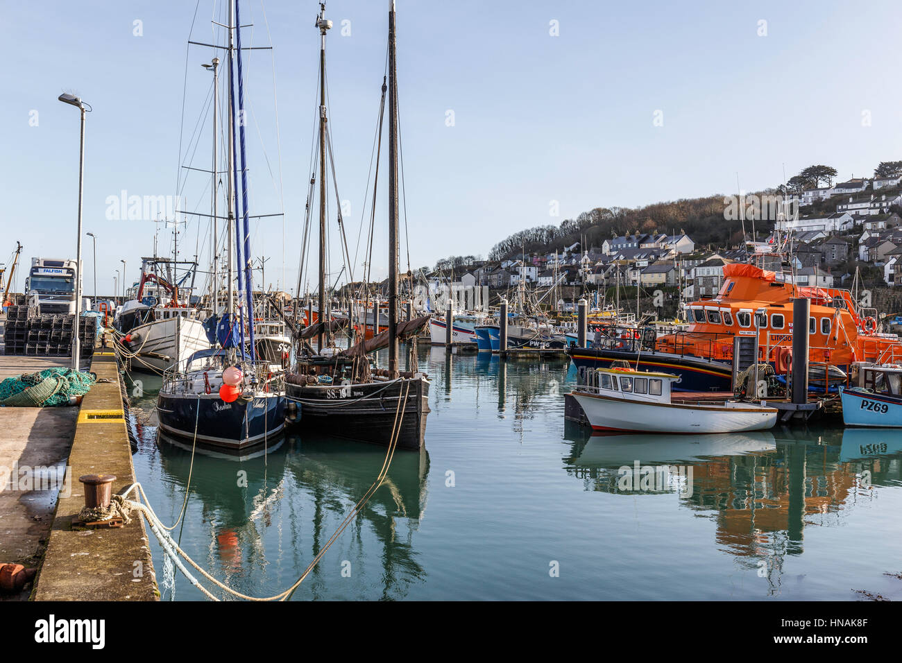 An old style dipping lugsail fishing boat originally registered in St ...