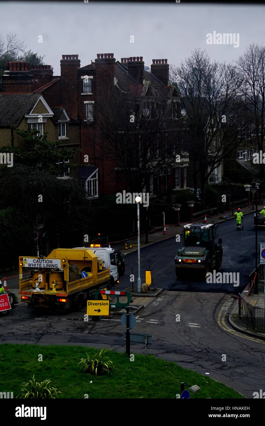 Tarmacing a Road Stock Photo - Alamy