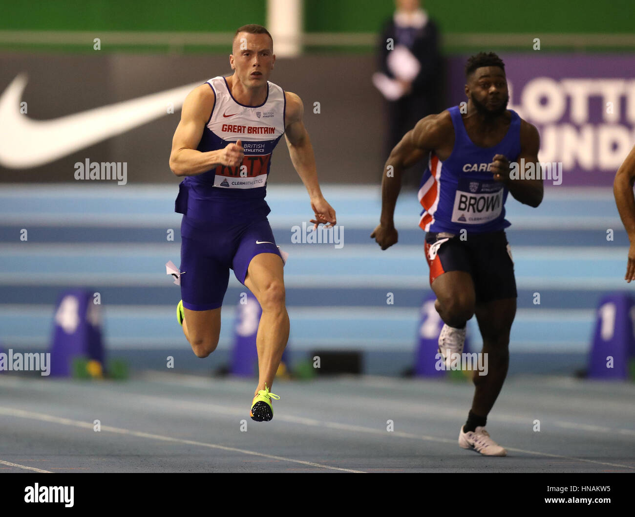 Richard Kilty in the mens 60m heats during day one of the British ...