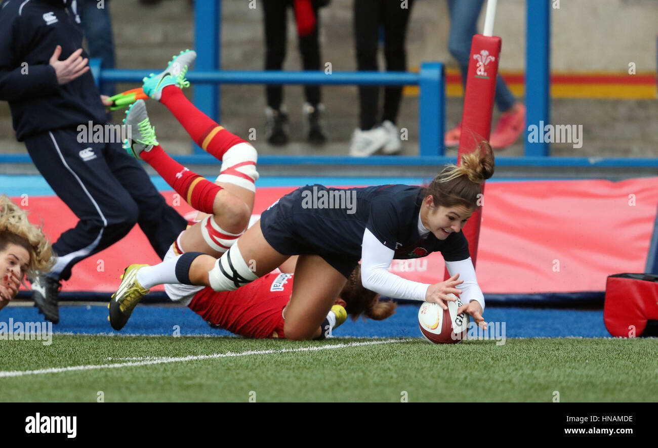 Amy Wilson Hardy scores a try for England during the RBS Women's 6 ...
