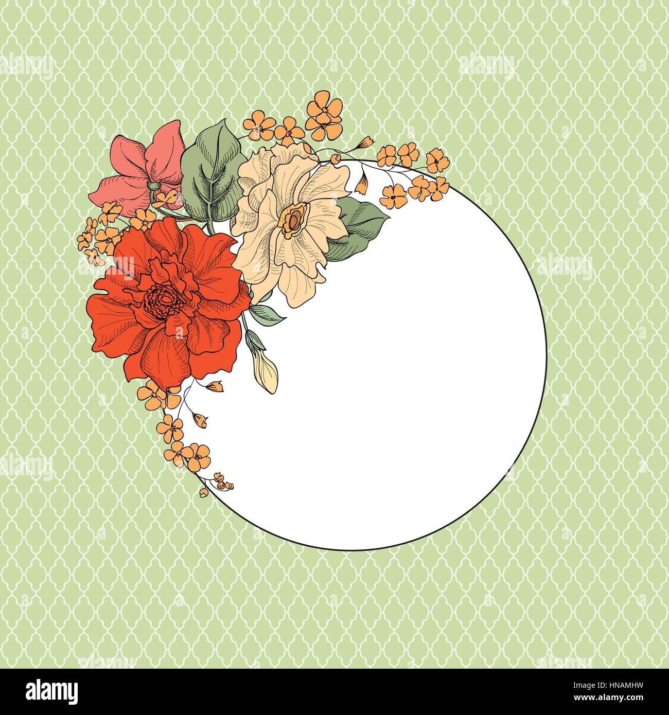 Flower frame. Floral vintage background in victorian style Stock Vector ...