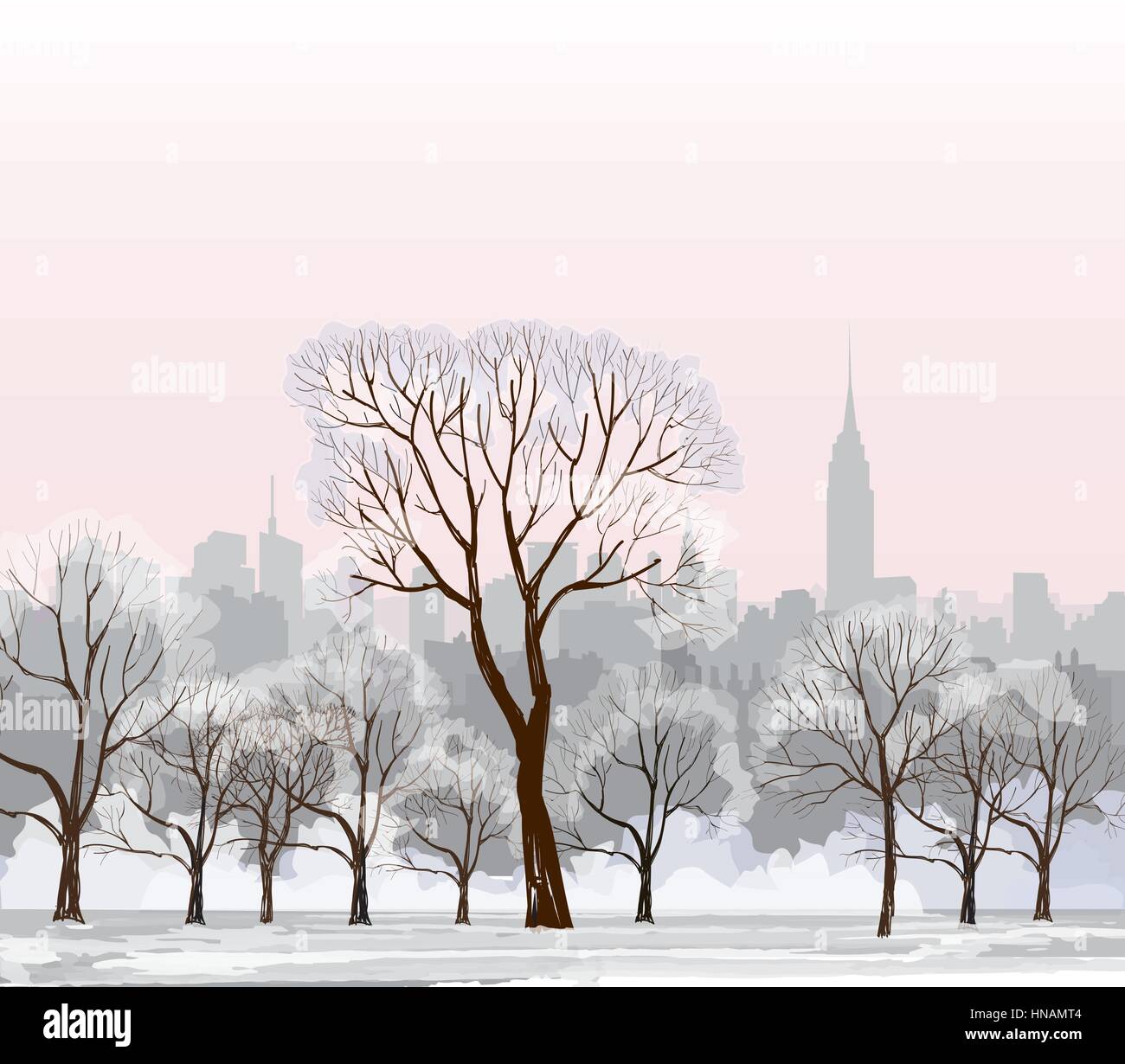 Winter usa snow street Stock Vector Images - Alamy