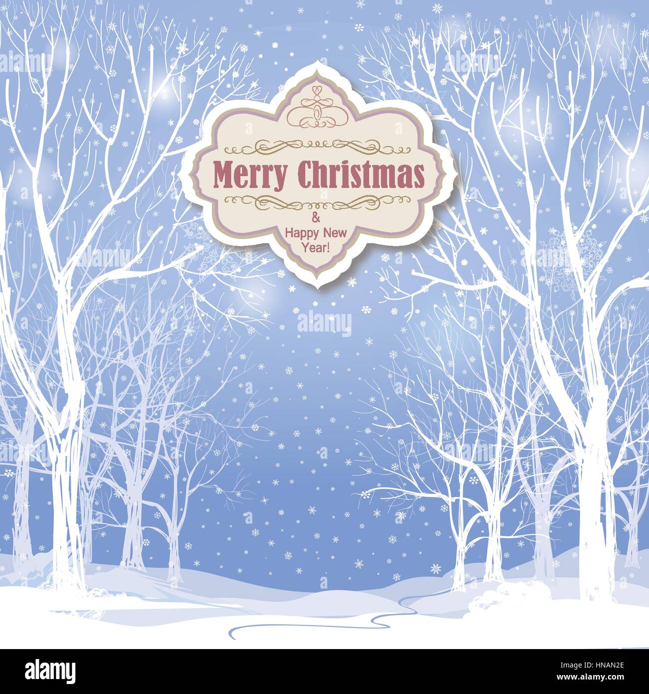 Retro christmas winter wonderland cards hi-res stock photography and ...