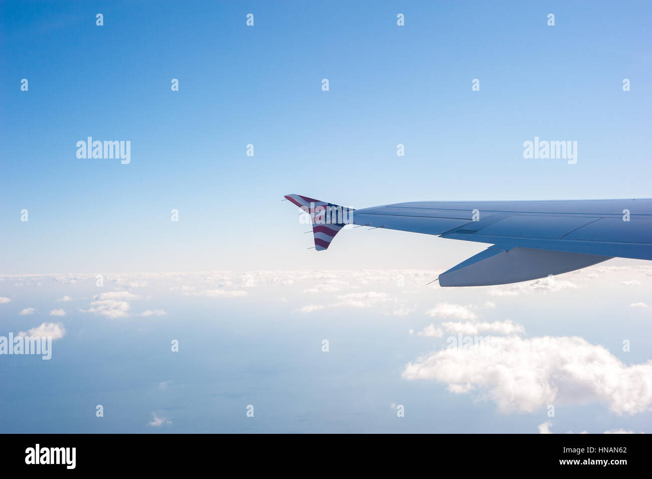 American flag on an airplane wing Stock Photo - Alamy