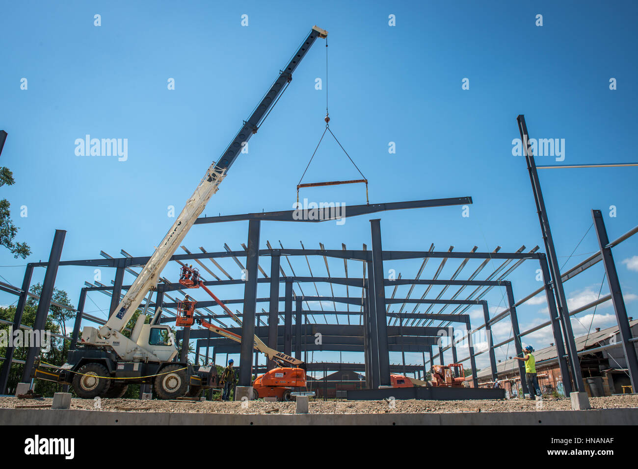 Construction in progress on a new industrial building Stock Photo - Alamy