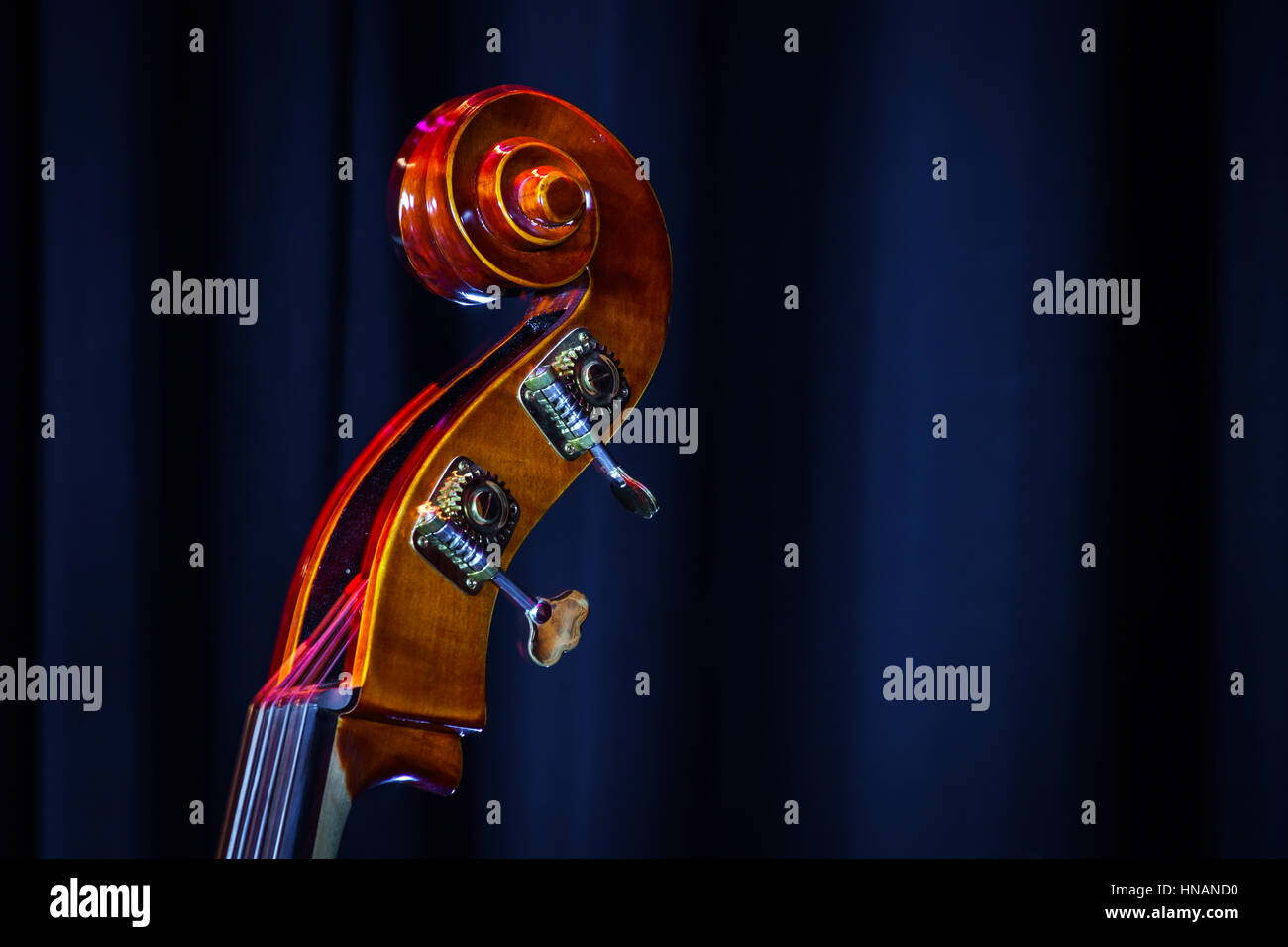 Classical double-bass instrument close-up view, music concept Stock ...