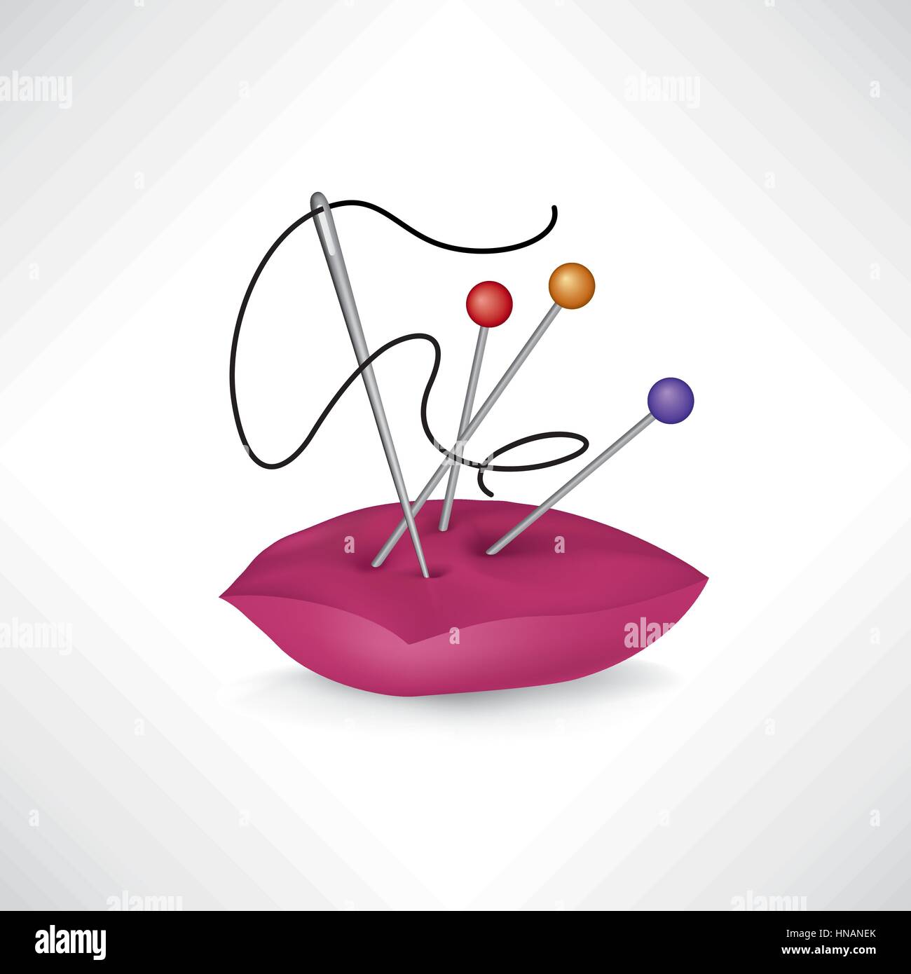 Sewing related elements. Needle and thread icon. Sewing sign ...