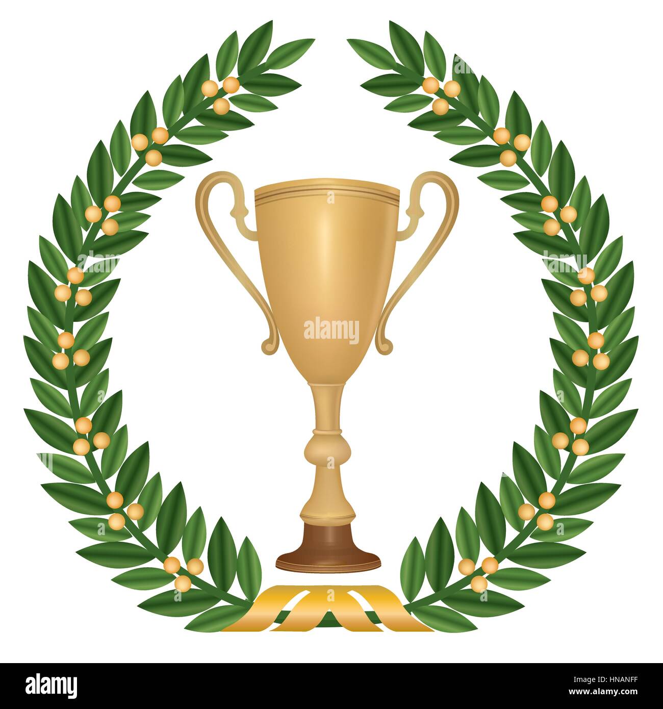 Winner Cup Laurel Wreath Stock Photos & Winner Cup Laurel Wreath Stock ...