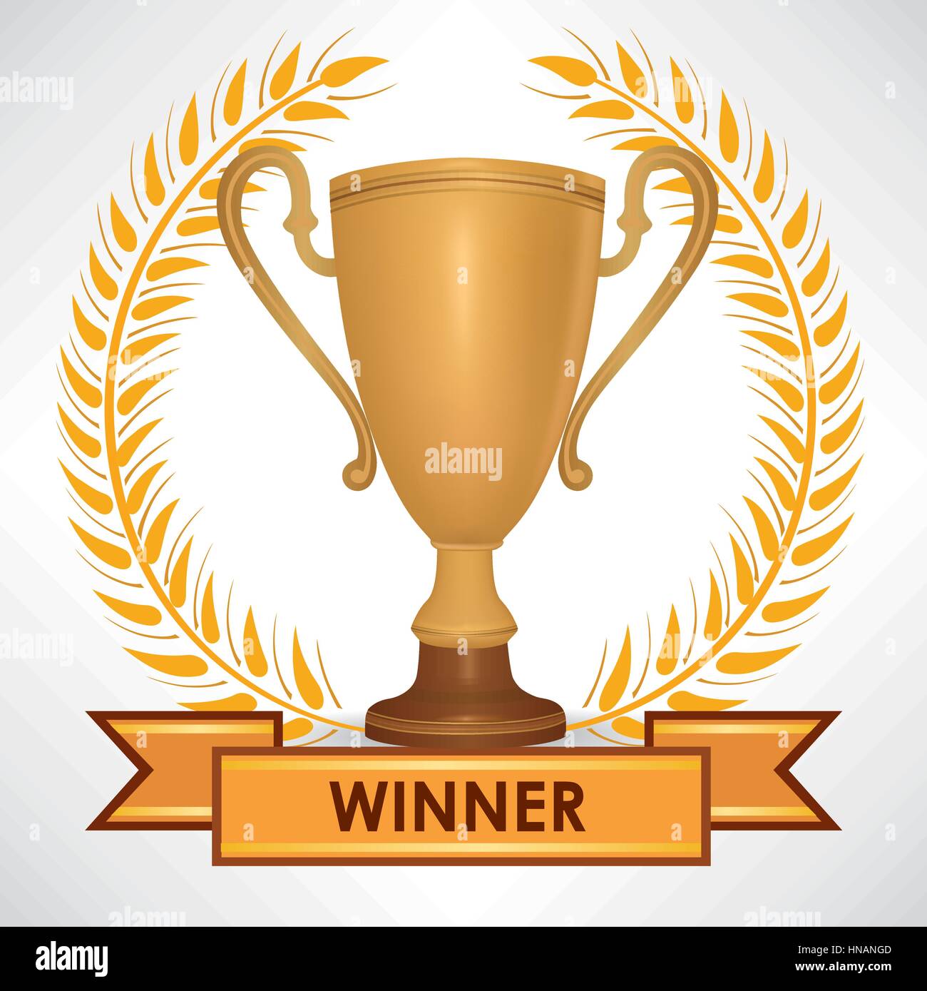 Winner cup. Trophies with laurel wreath and copy space. Golden awards ...