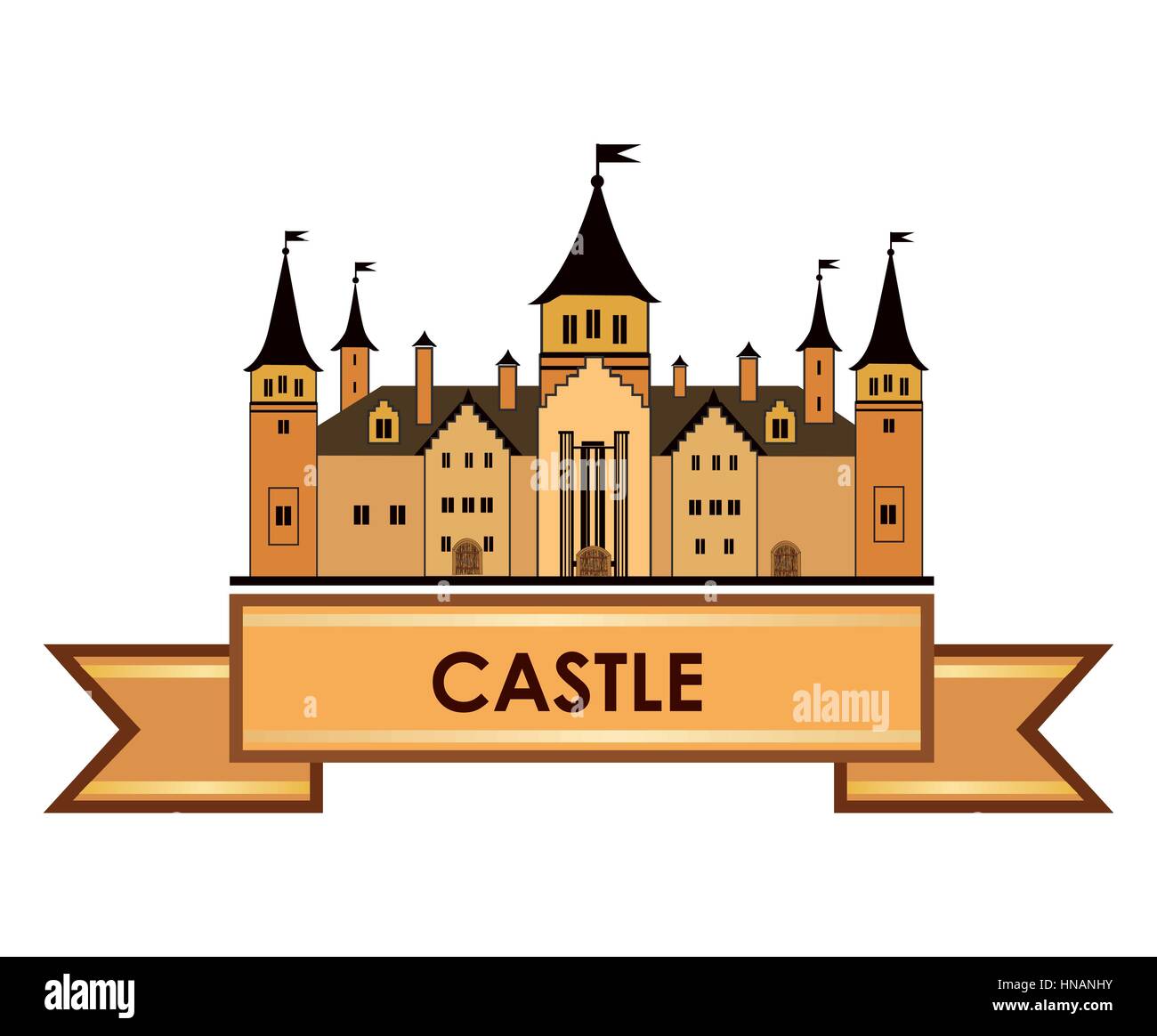 Medieval brick castle Stock Vector Images - Alamy