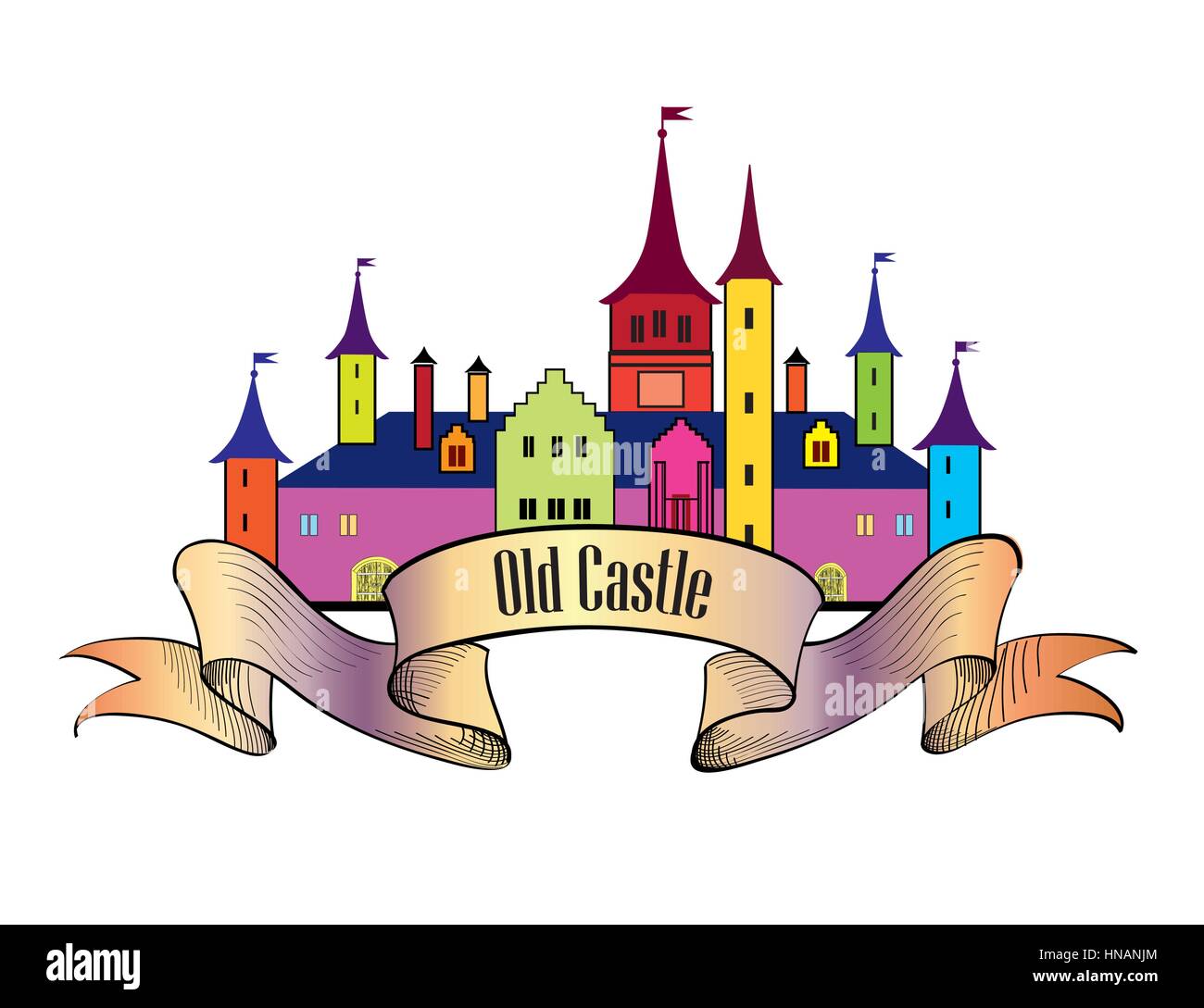 Castle logo. Retro vector building label Stock Vector Image & Art - Alamy