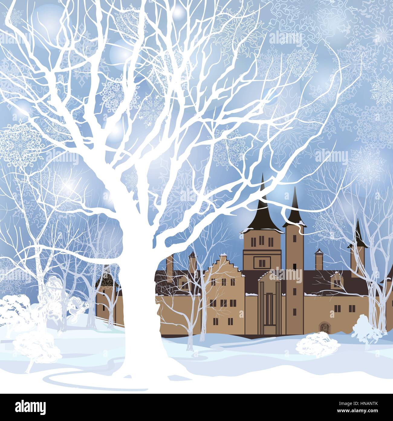 European winter forest Stock Vector Images - Alamy