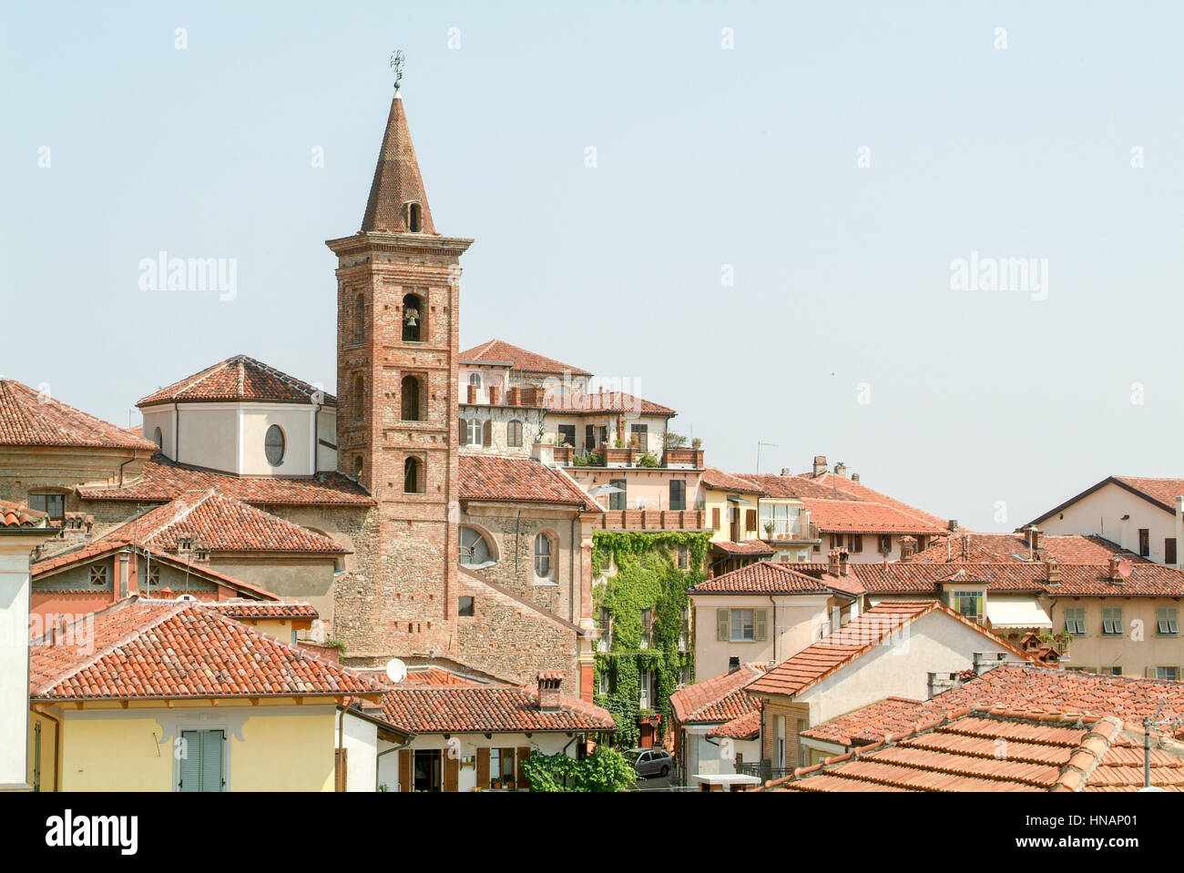 Rivoli, Italy - 16 July 2010: View of the old town centre in Rivoli ...