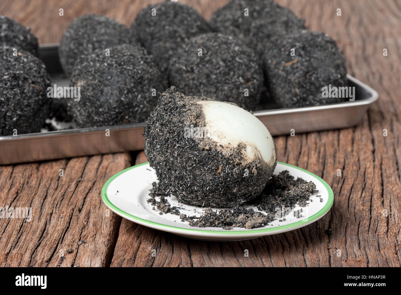 uncooked salted duck egg, dry salting technique in Thailand Stock Photo ...