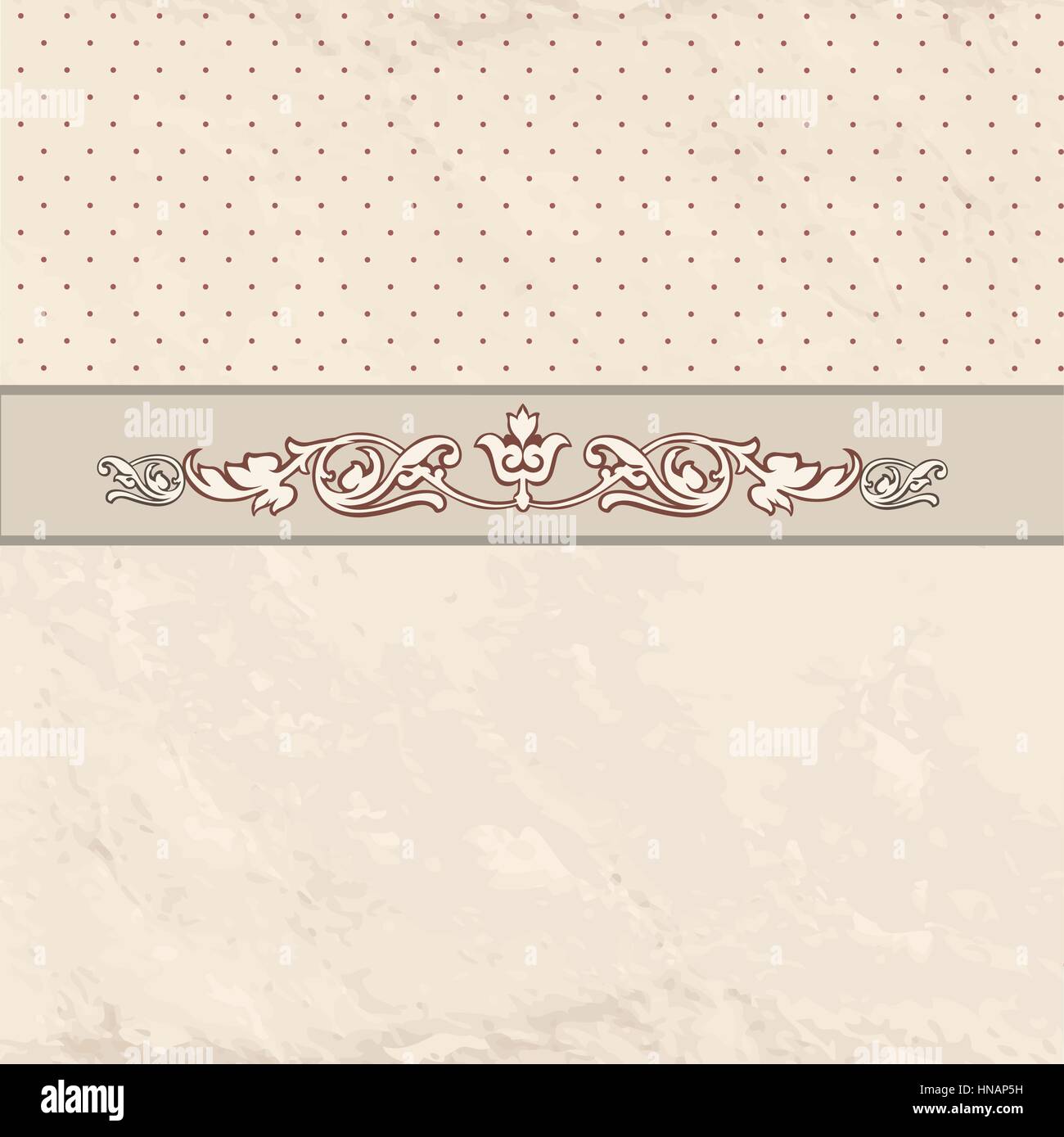 Floral border on vintage background. Old paper with patern in retro ...