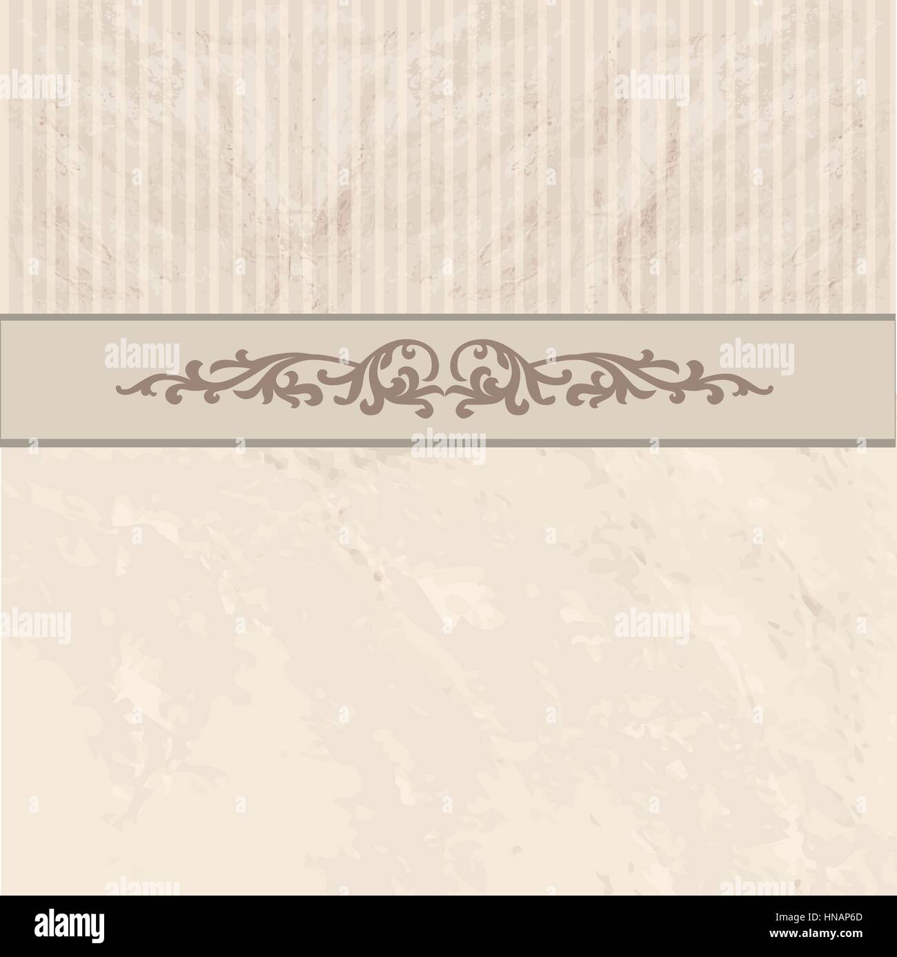 Floral border on vintage background. Old paper with patern in retro ...
