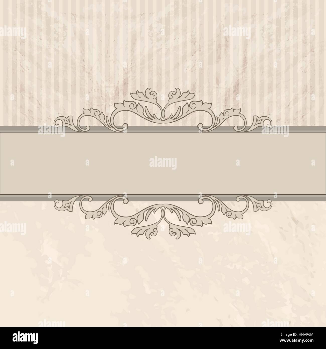 Floral border on vintage background. Old paper with patern in retro ...