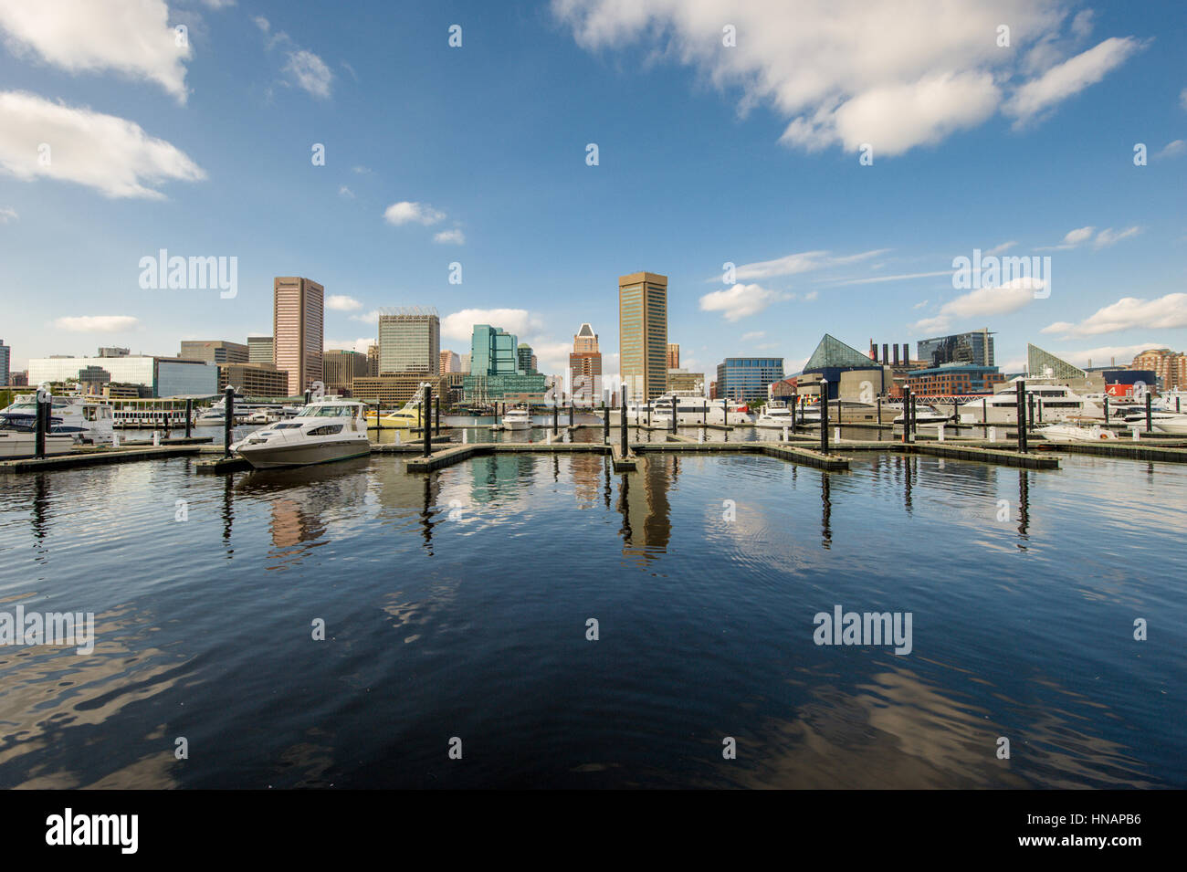 A view of the Baltimore skyline from the Inner Harbor Stock Photo - Alamy