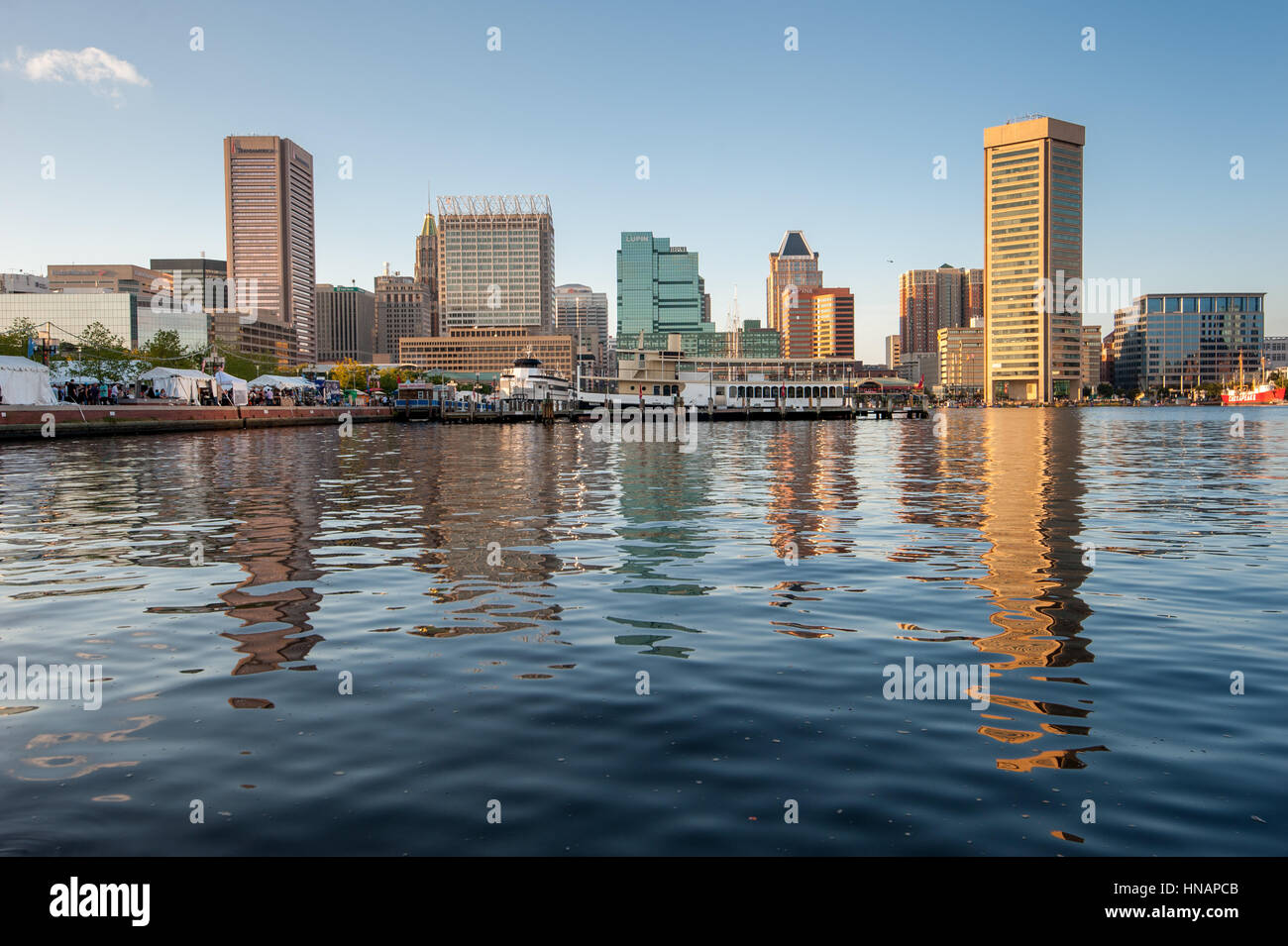 A view of the Baltimore skyline from the Inner Harbor Stock Photo - Alamy
