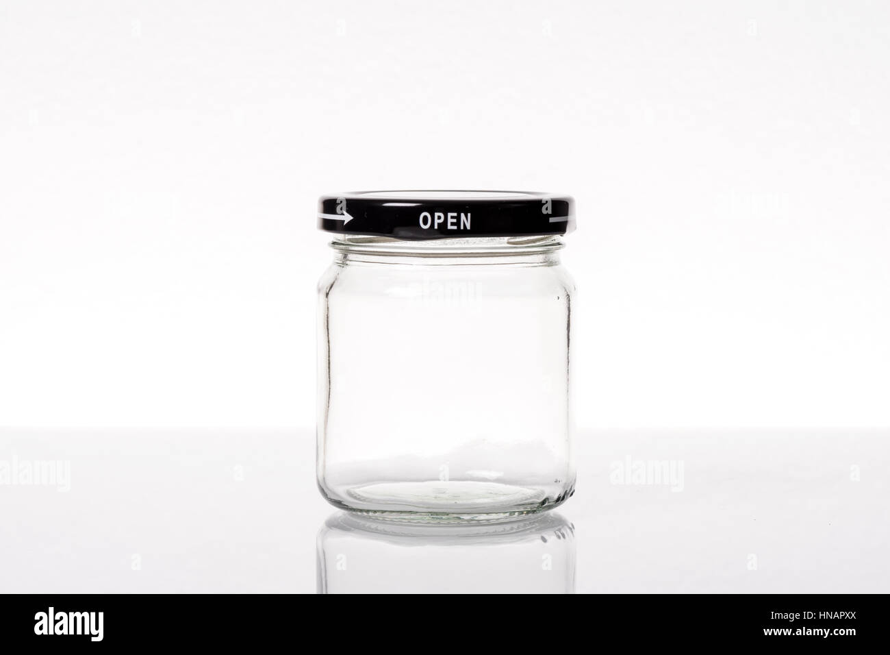 clear glass jar isolated on white background Stock Photo - Alamy