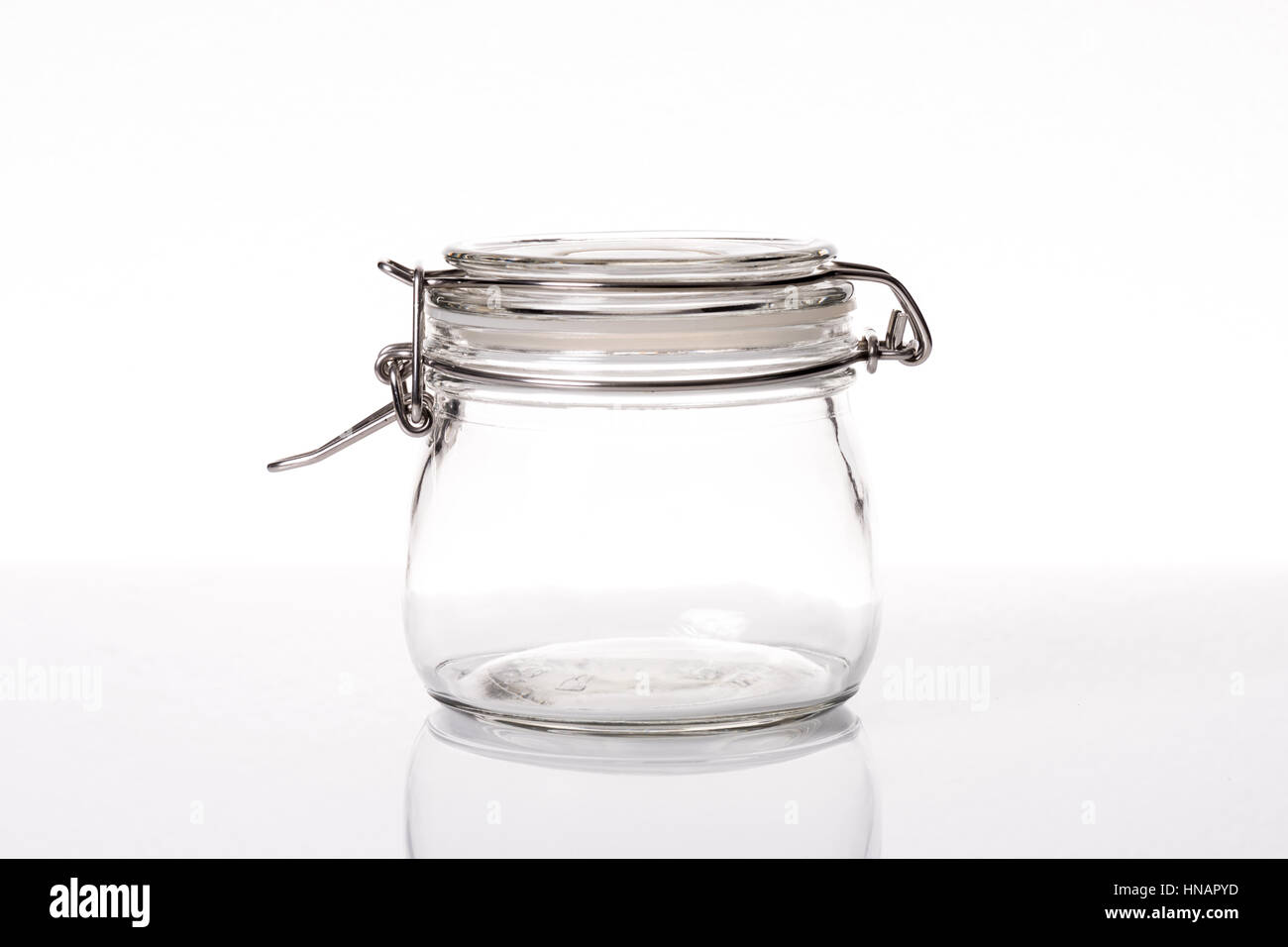 clear glass jar isolated on white background Stock Photo - Alamy