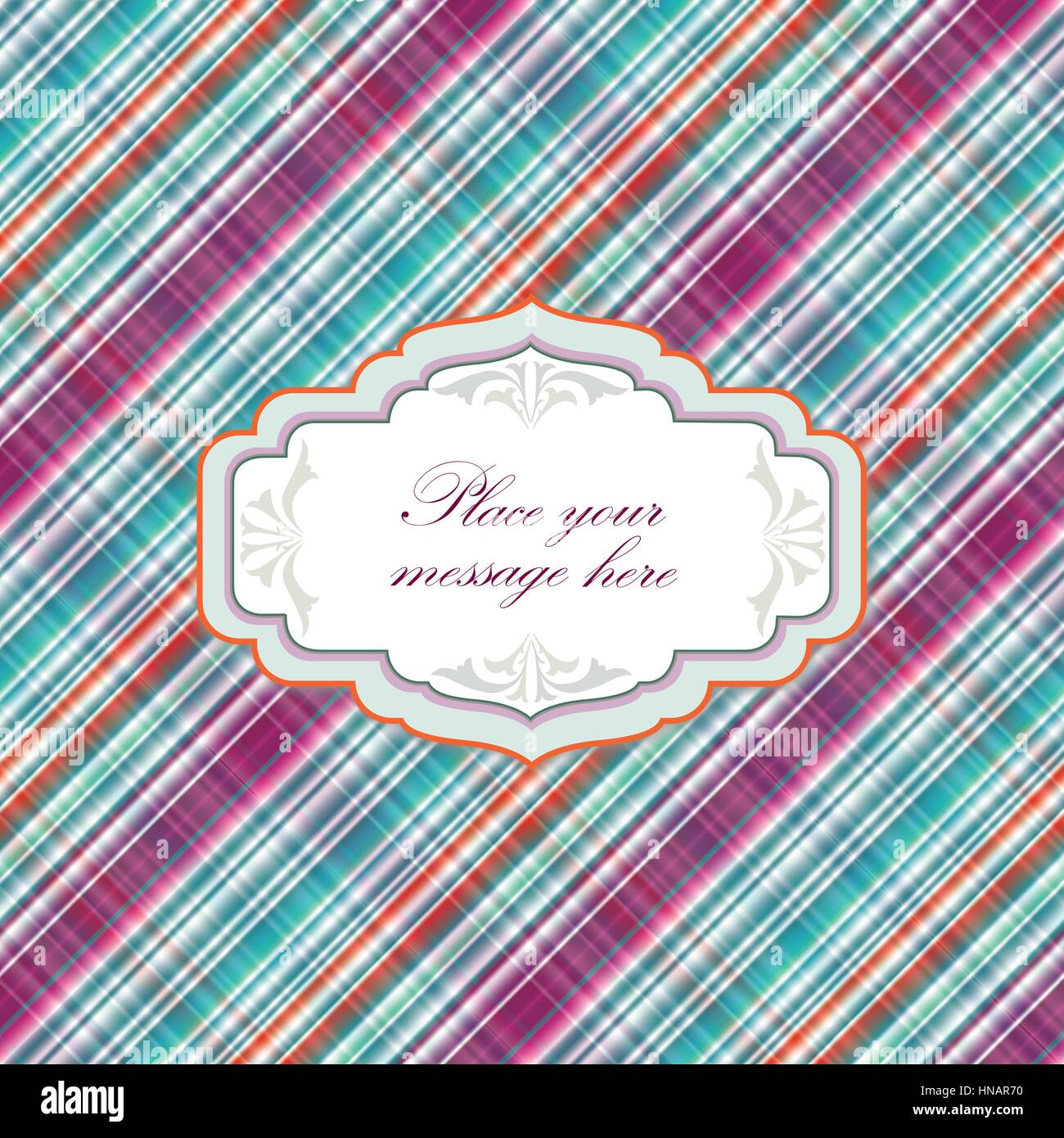 Retro card frame. Seamless tartan pattern Square geometric background ...