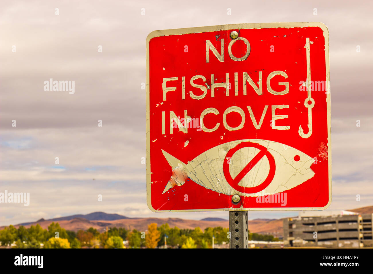 Old no fishing sign hi-res stock photography and images - Alamy