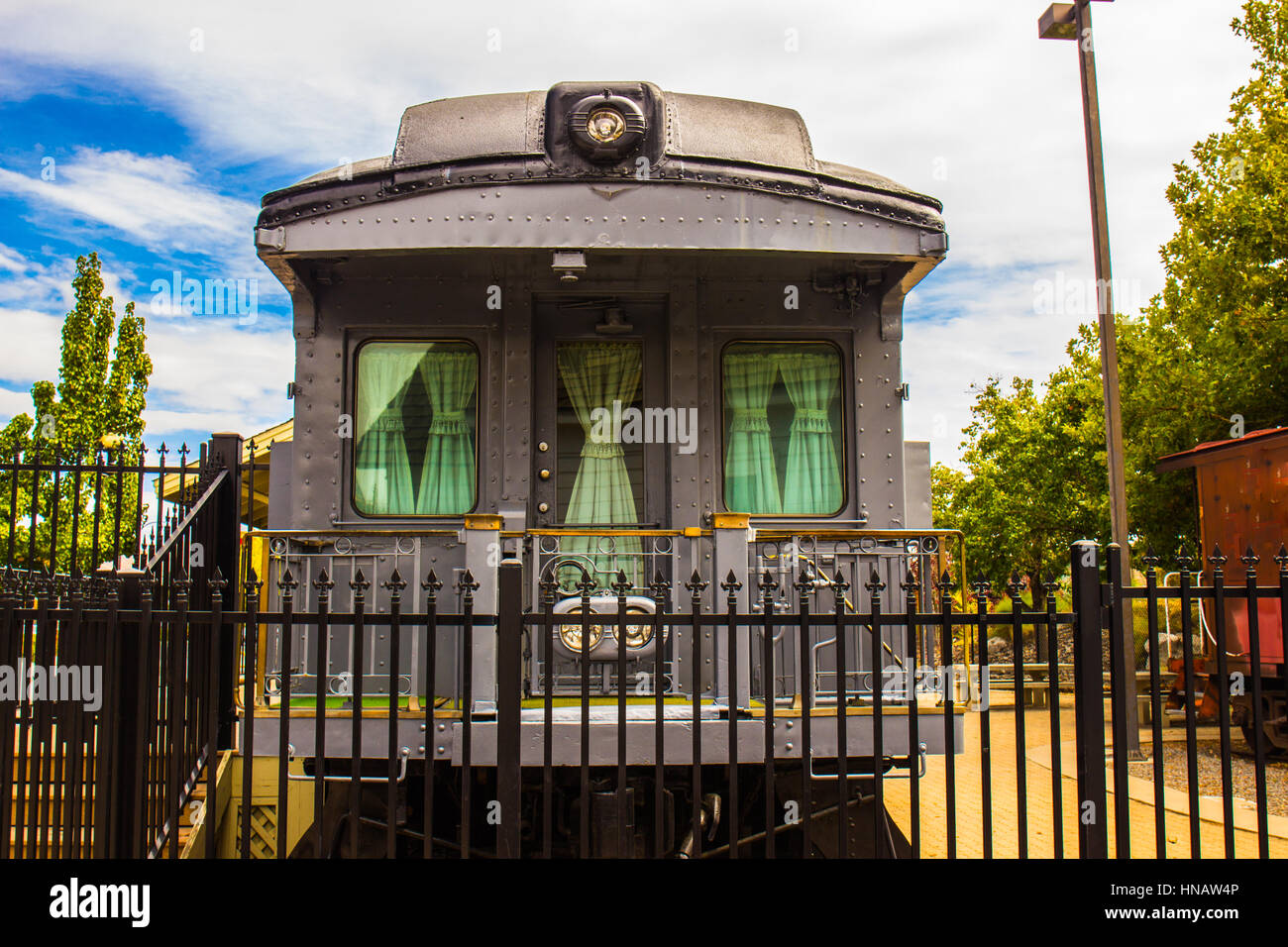 Rear Of Railroad Passenger Car Stock Photo - Alamy