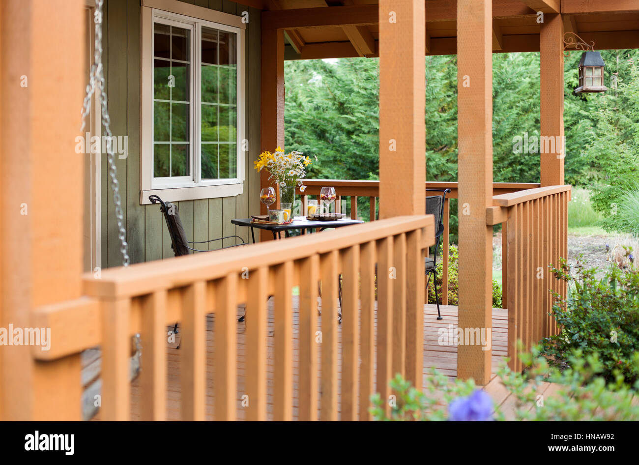 Front porch of luxury Washington state guest cabin, Carson Ridge Cabins ...