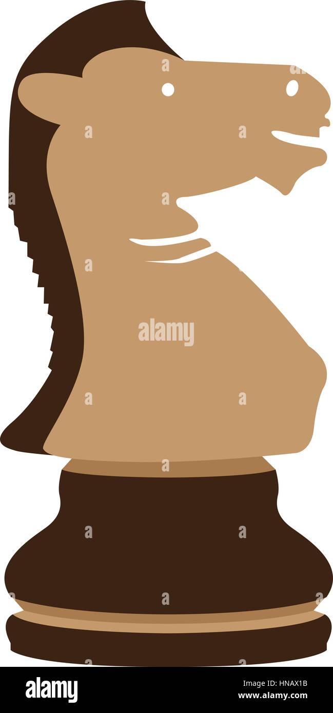 Isolated knight piece on a white background, Vector illustration Stock ...