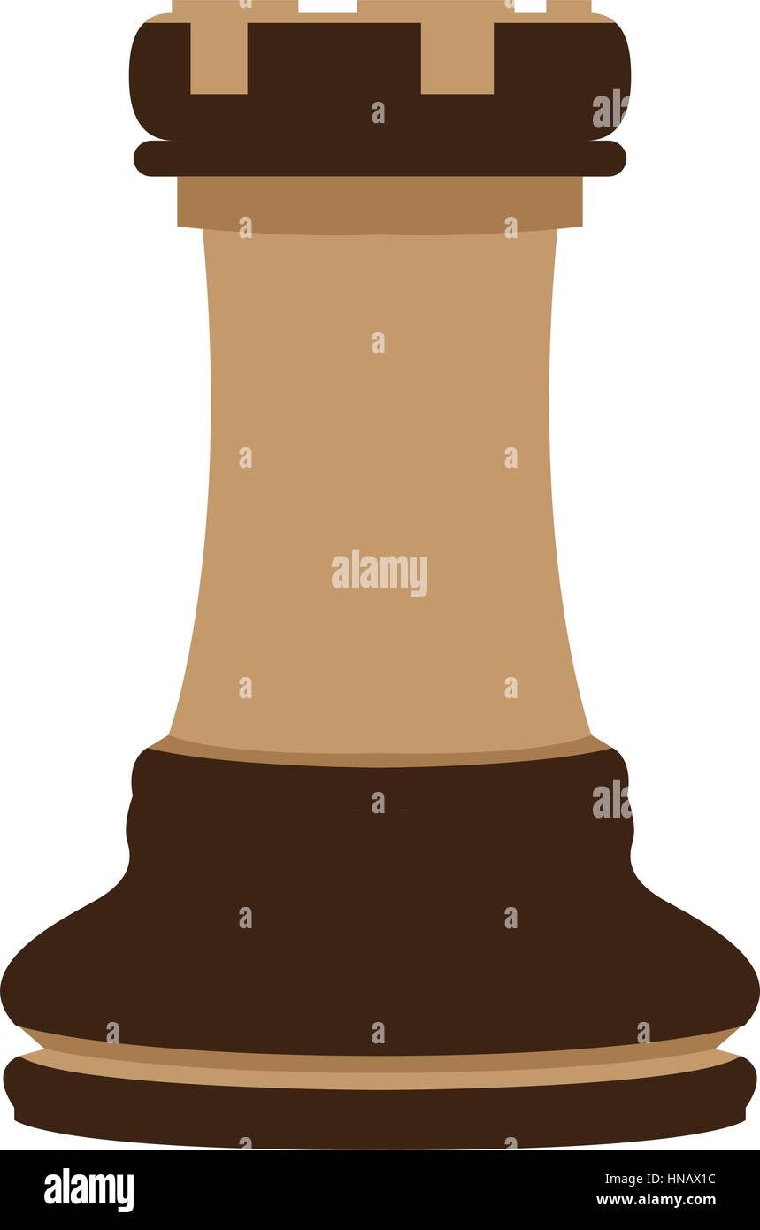 Isolated rook piece on a white background, Vector illustration Stock ...