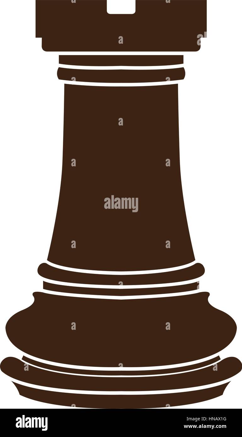 Isolated rook piece on a white background, Vector illustration Stock ...