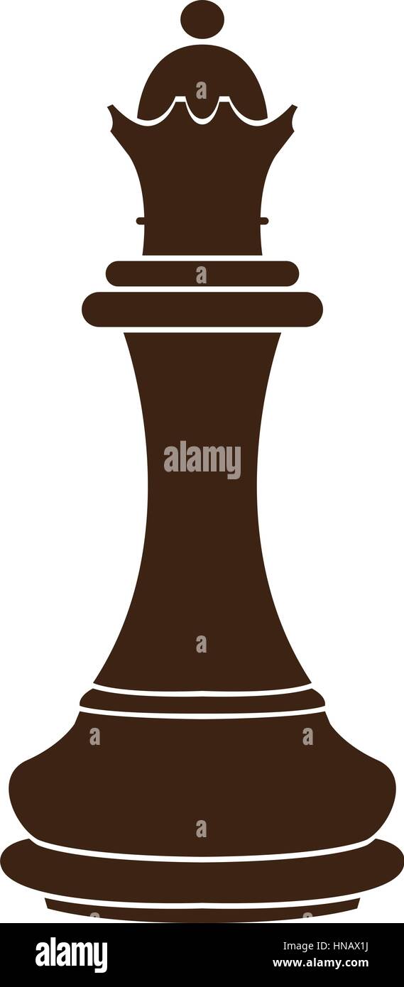 Isolated queen piece on a white background, Vector illustration Stock ...