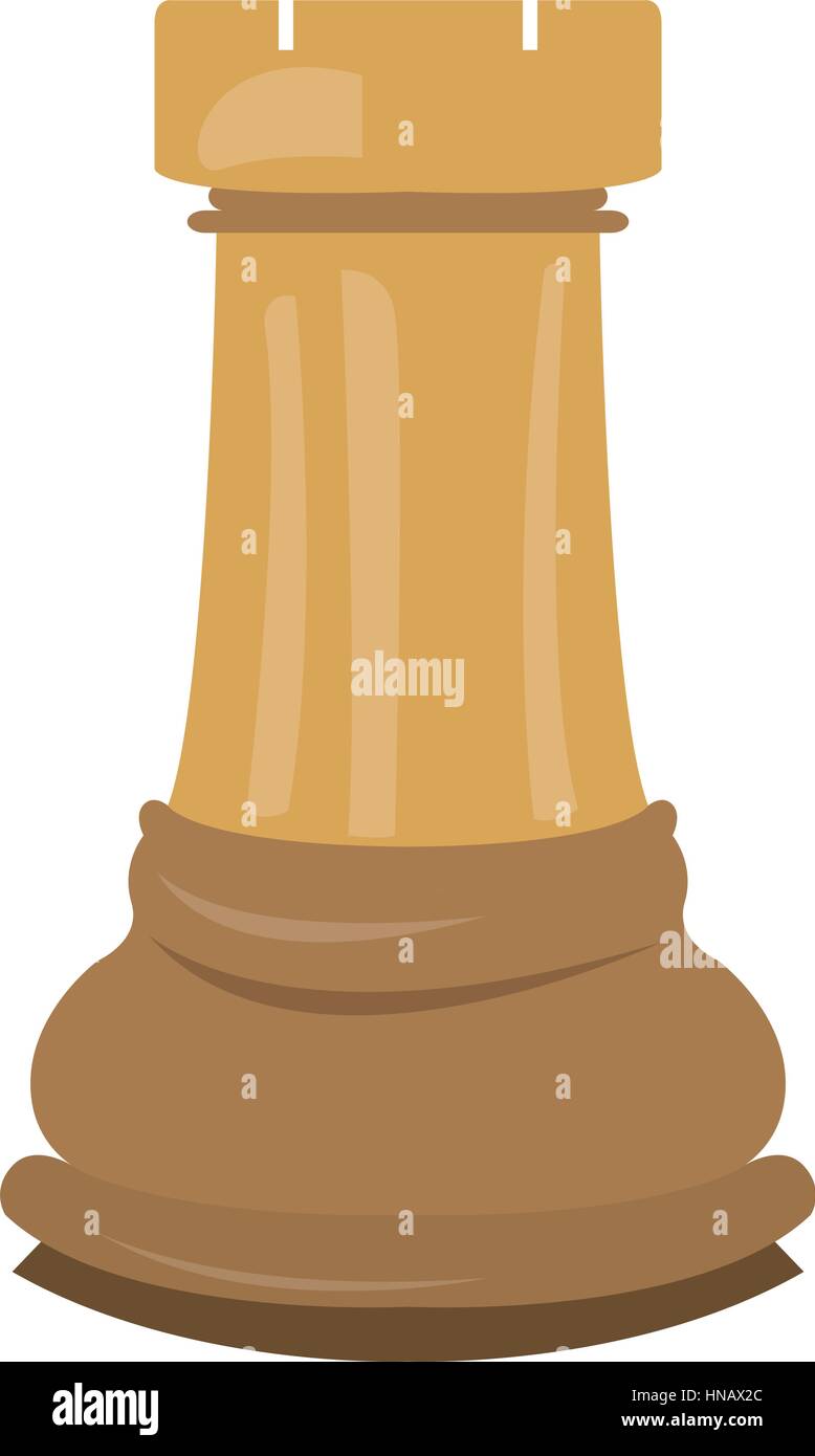 Isolated rook piece on a white background, Vector illustration Stock ...