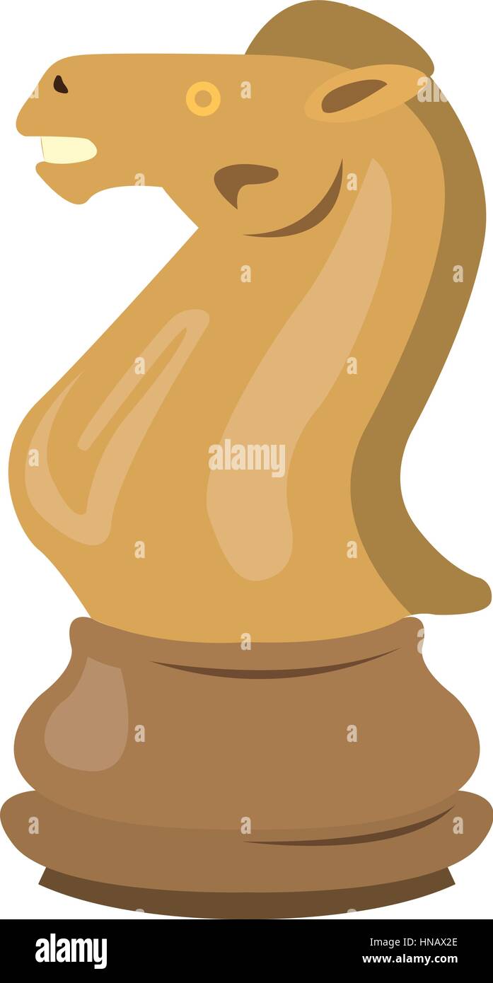 Isolated knight piece on a white background, Vector illustration Stock ...