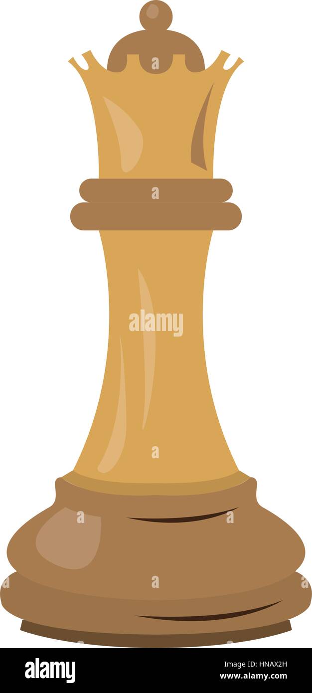 Isolated queen piece on a white background, Vector illustration Stock ...