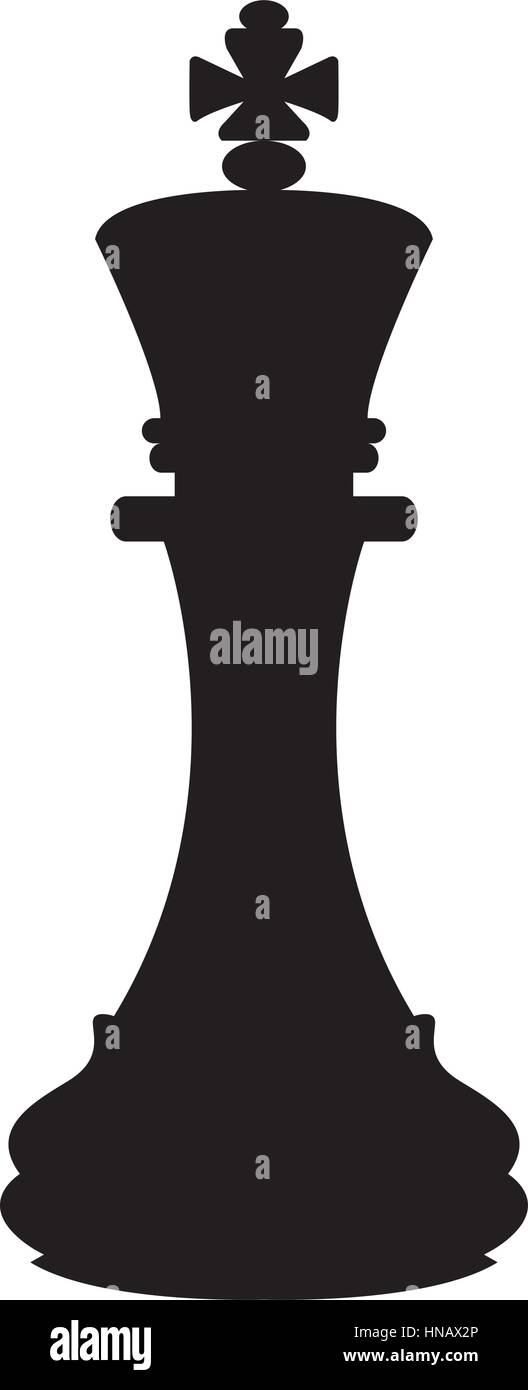 Isolated king piece silhouette on a white background, Vector ...
