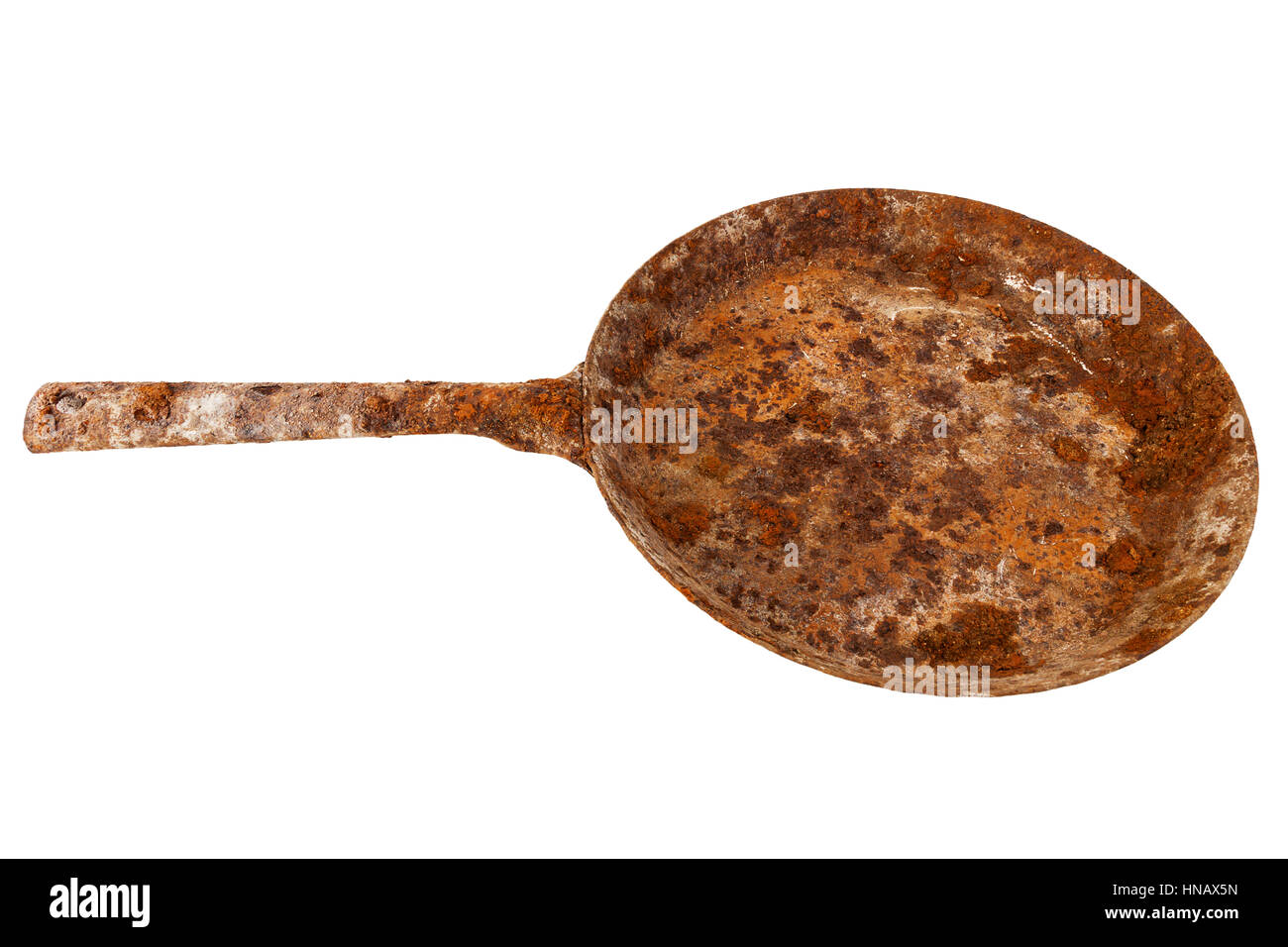 Vintage rusty cast iron skillet isolated on white background Stock ...