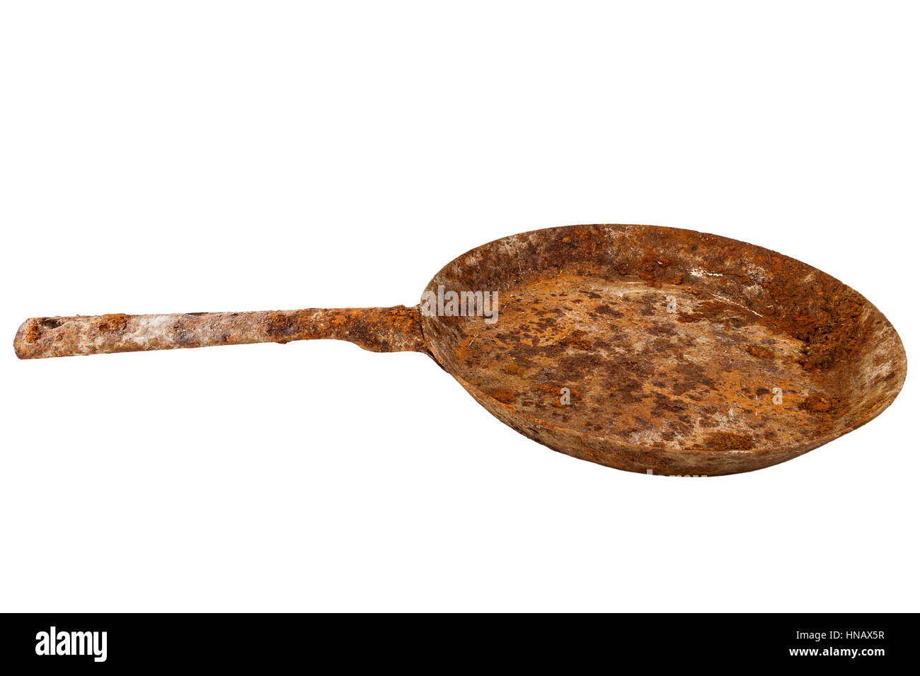 Vintage rusty cast iron skillet isolated on white background Stock ...