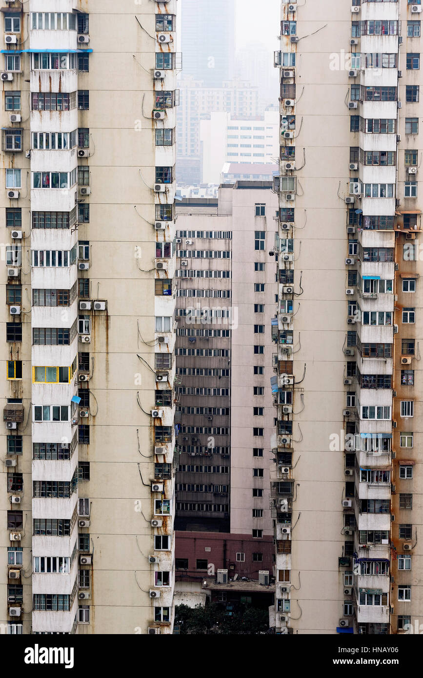old high rise apartment buildings in China Stock Photo - Alamy