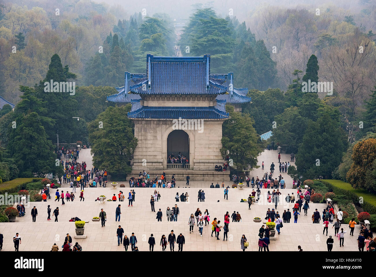 NANJING, CHINA- MARCH 18: Purple mountain is a tourist area in Nanjing ...
