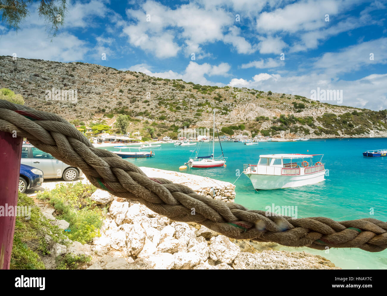Boats near island in the Mediterranean sea Stock Photo - Alamy