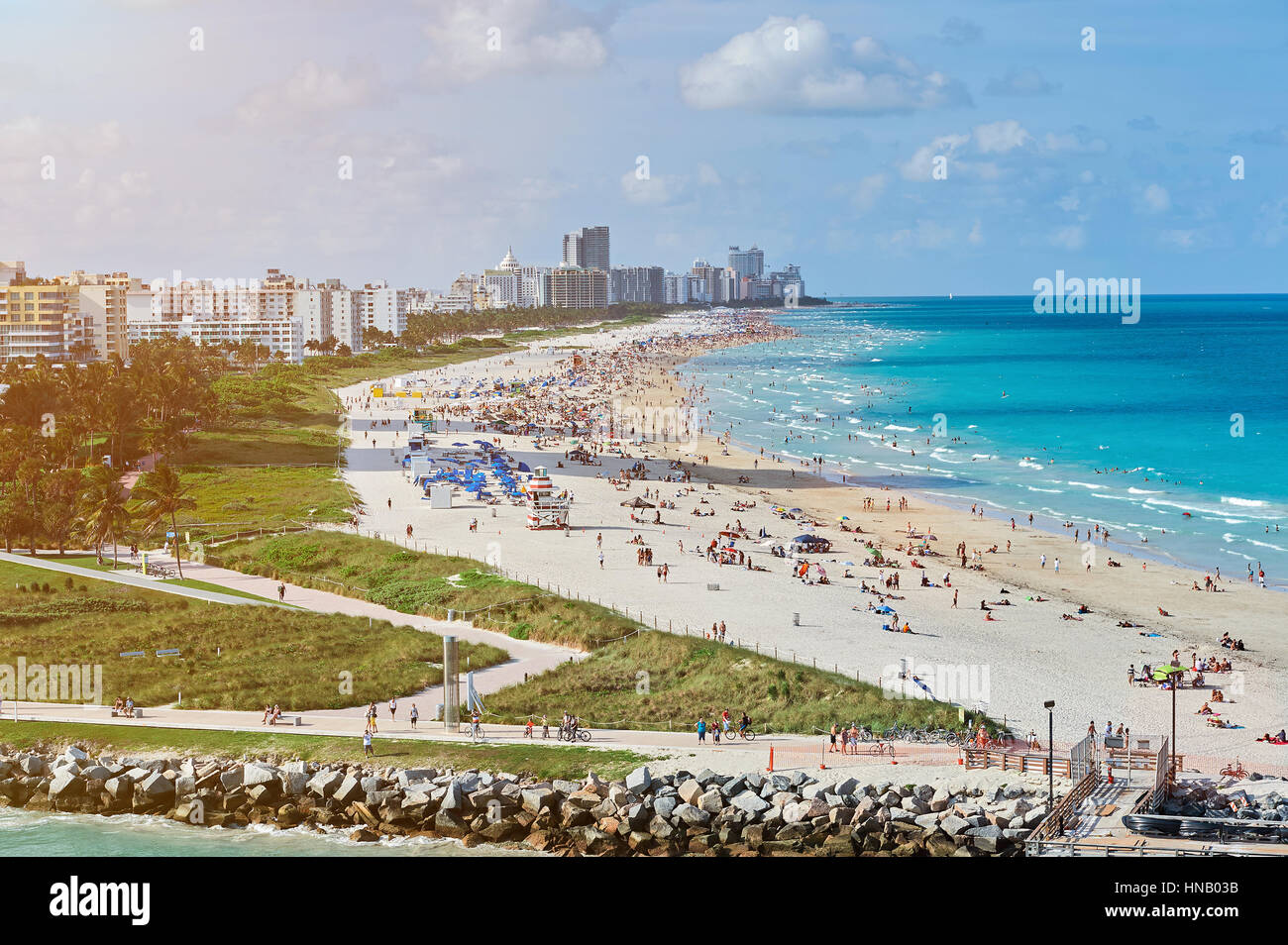 Aerial panoramic miami beach hi-res stock photography and images - Alamy