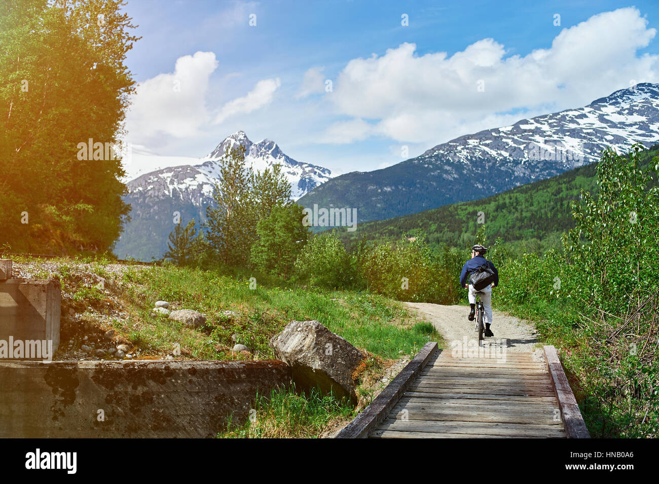 Rider in mountain landscape hi-res stock photography and images - Alamy