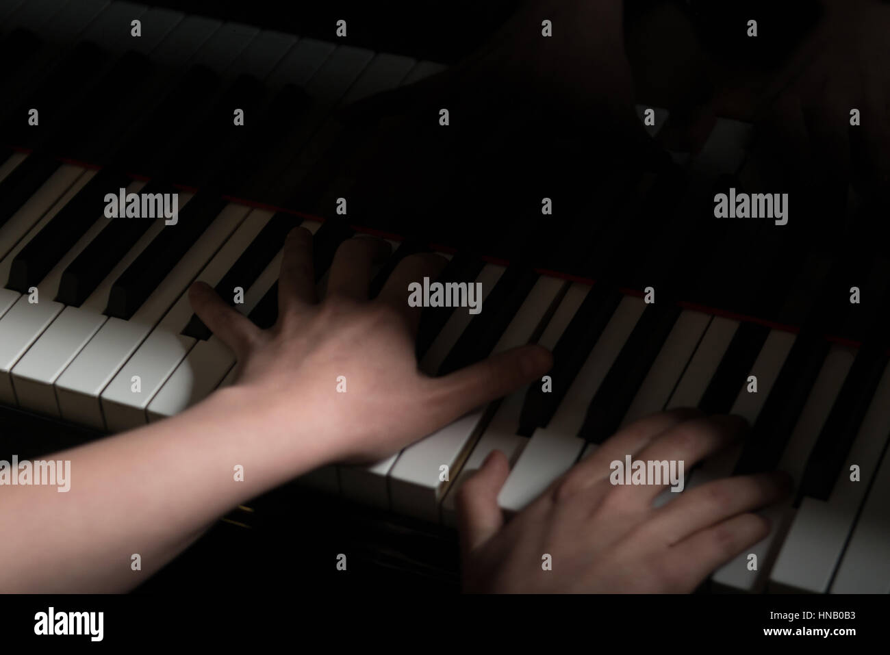 Piano Keys Pianist Hands Playing Classical Music Close Up Stock Photo ...