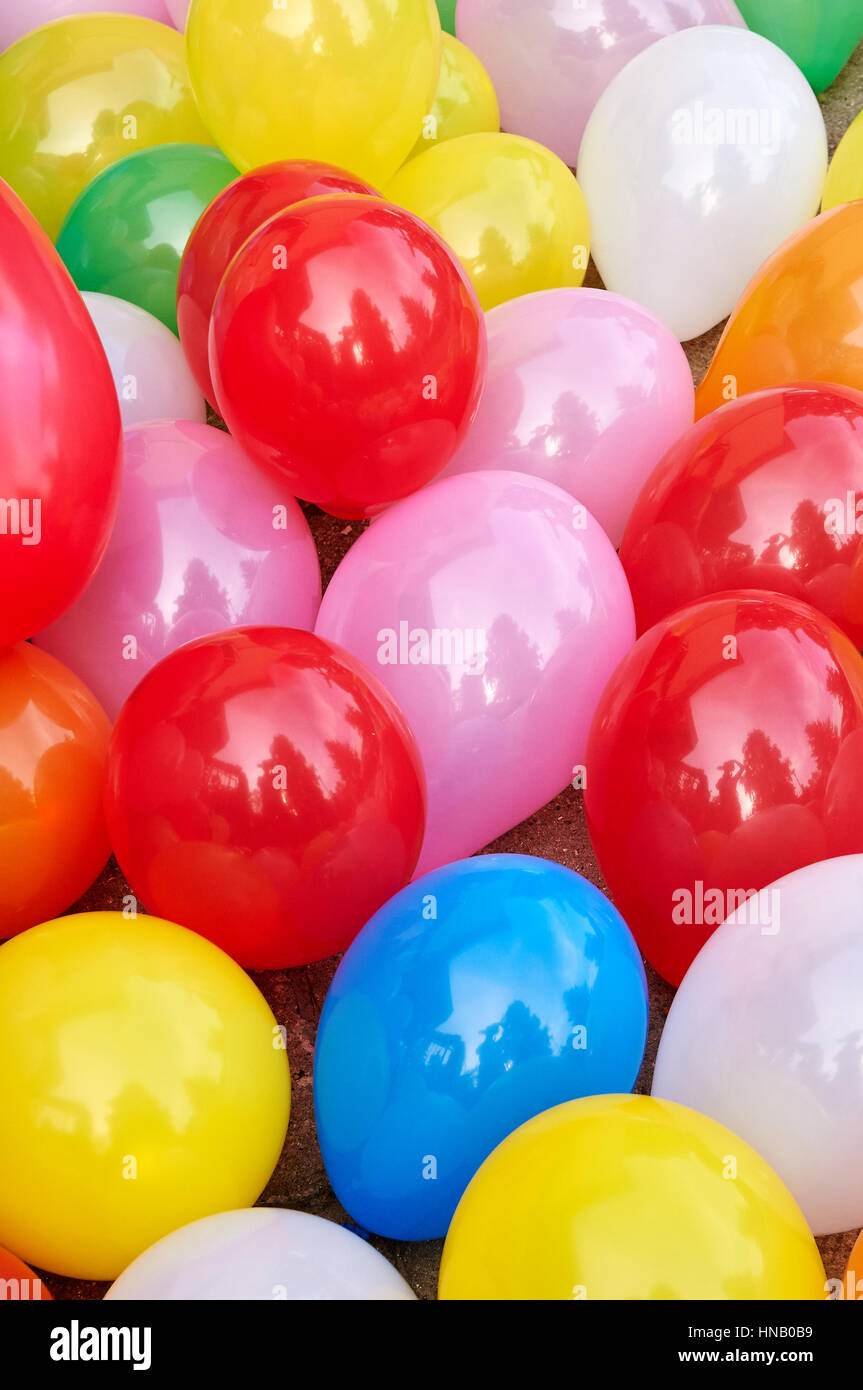 colored party balloons Stock Photo - Alamy