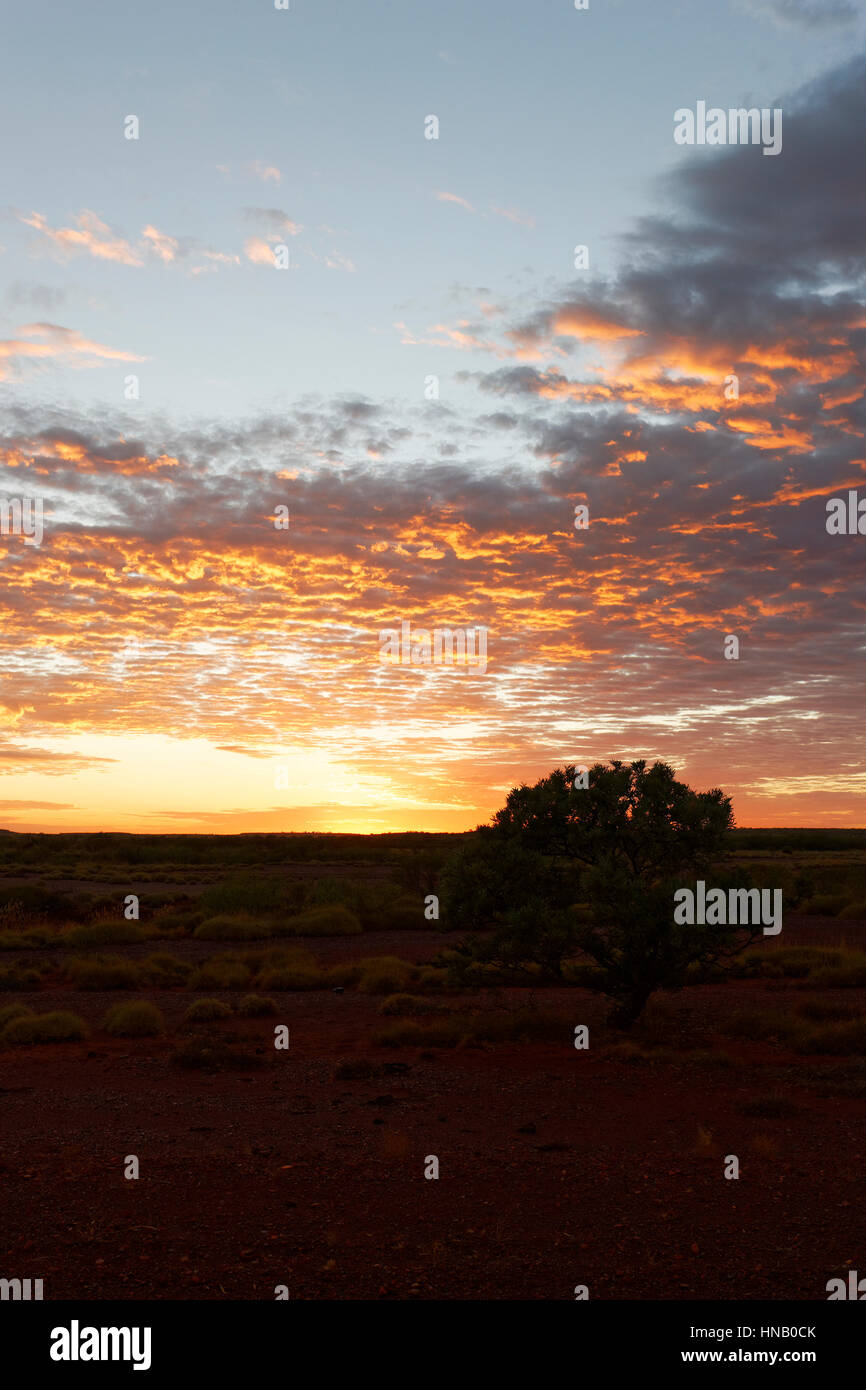 Sunrise over Australian landscape, Pilbara, Western Australia Stock ...
