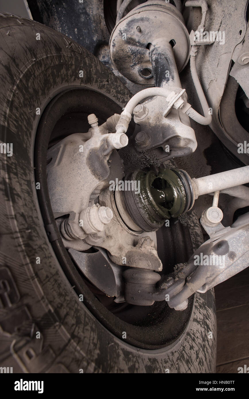 damage of rubber cover in front suspension Stock Photo - Alamy