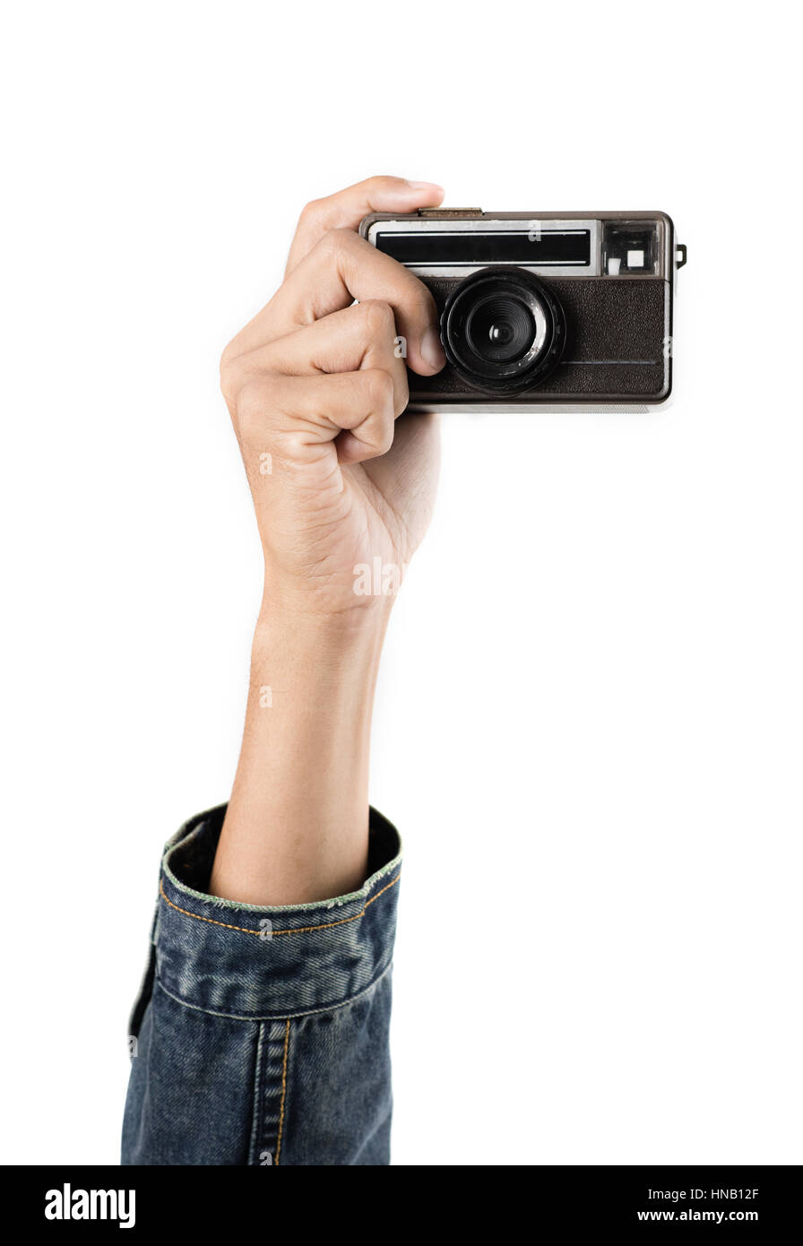 Vintage camera in hand hi-res stock photography and images - Alamy